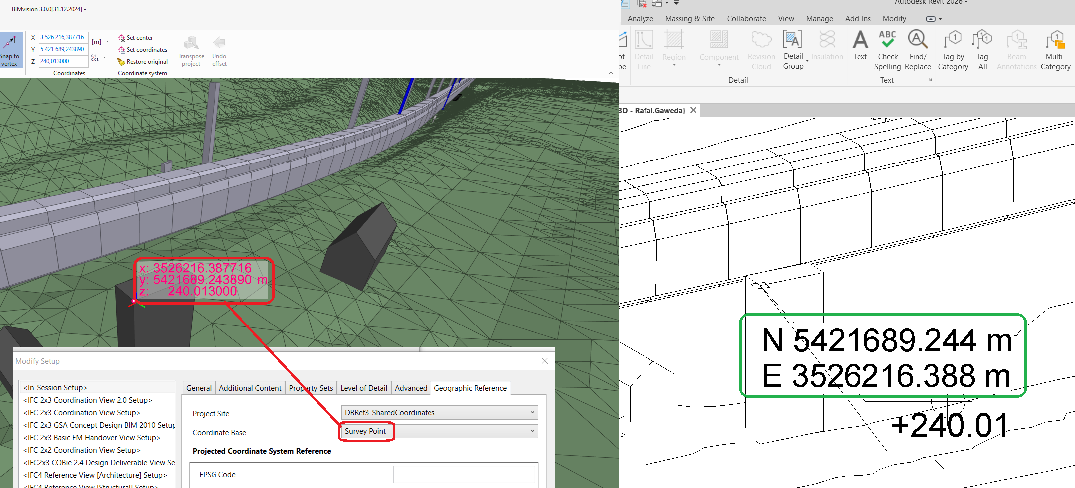 从 Revit 导出 IFC 时坐标不正确
