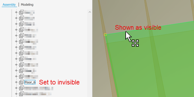 Visibility not in sync when using assets in Factory Design Utilities and Inventor