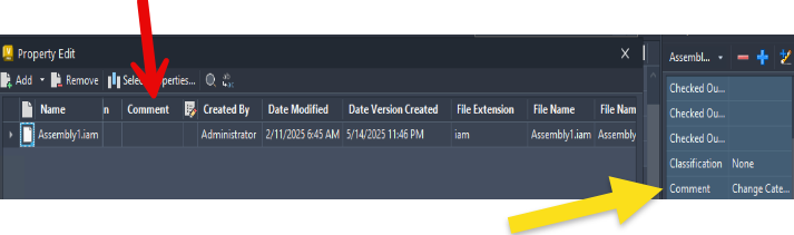 'Comment' property does not show value in Edit Selected Properties dialog in Vault