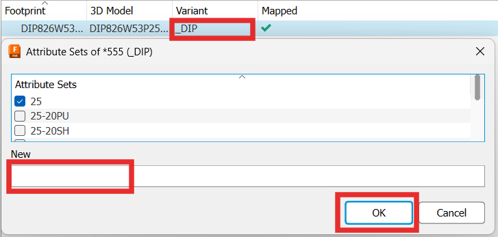 How to add attribute sets to a device variant in Fusion Electronics Library