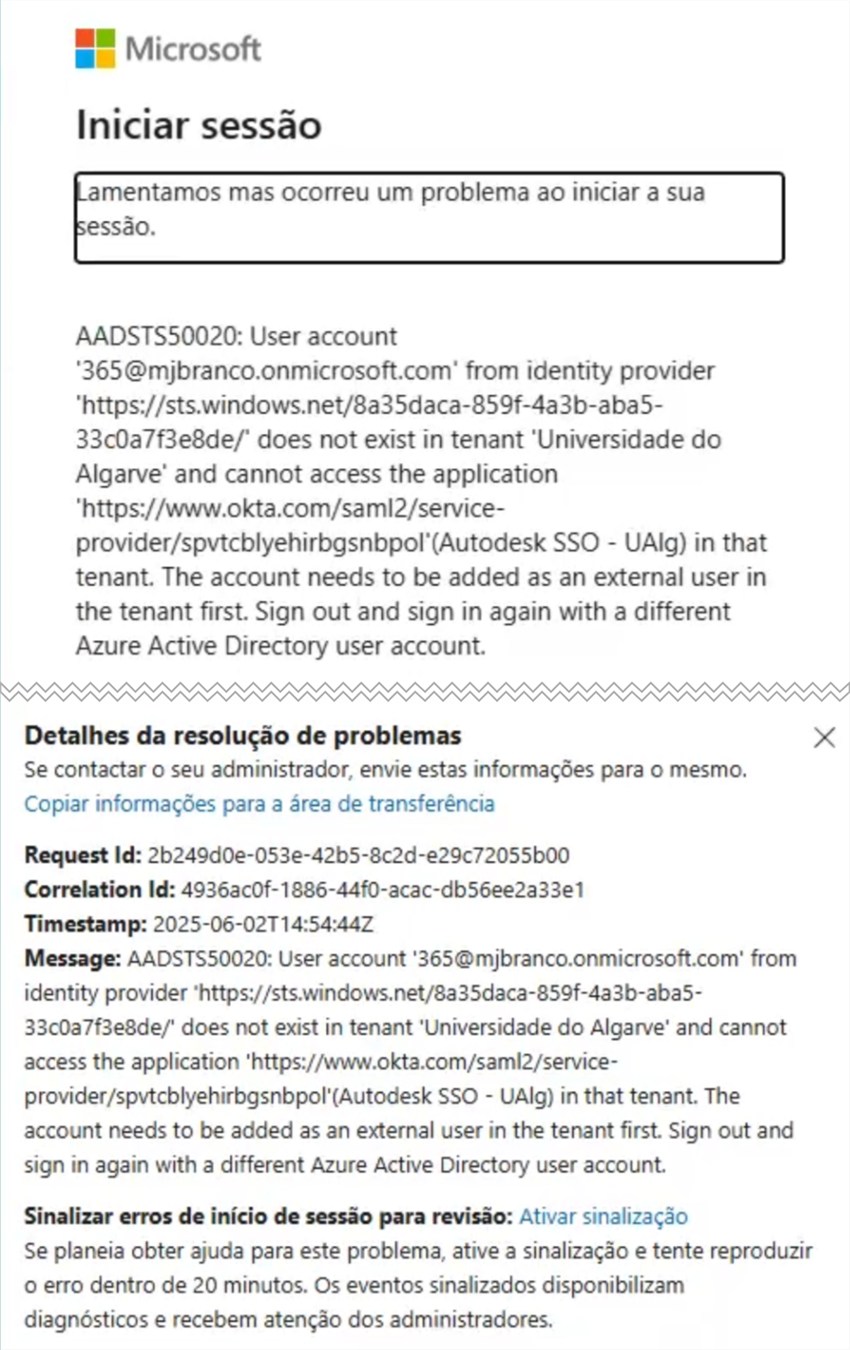 Message: "There has been an error starting your session" while signing in to Fusion Teams