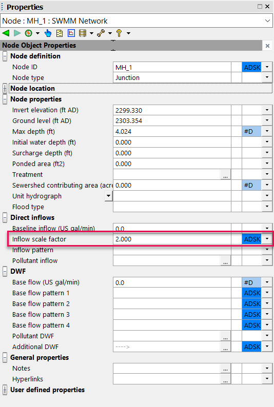 Converting ICM SWMM networks to InfoWorks networks: Inflow Scale Factors