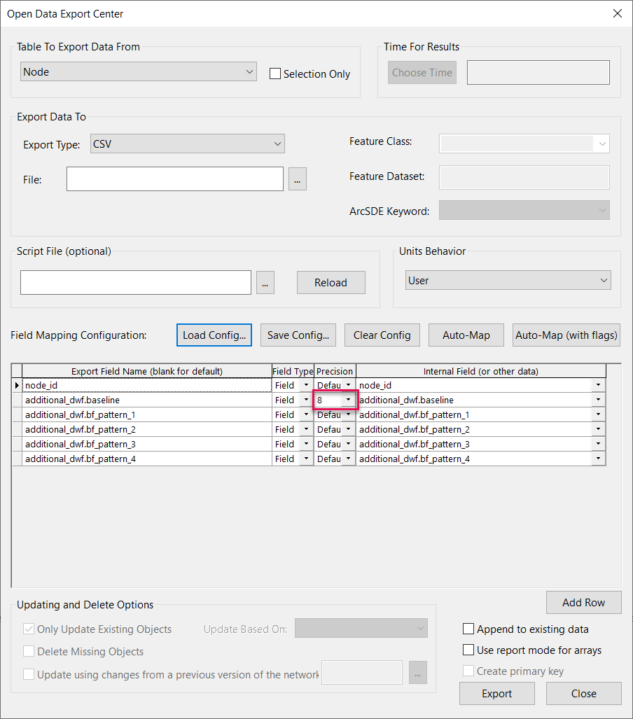 How to export array (subtable) data from InfoWorks ICM