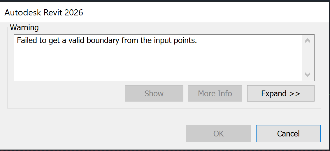 Failed To Get A Valid Boundary From The Input Points When Creating A Toposolid From A Csv File