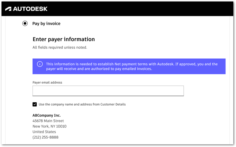 Setting up a payer during checkout