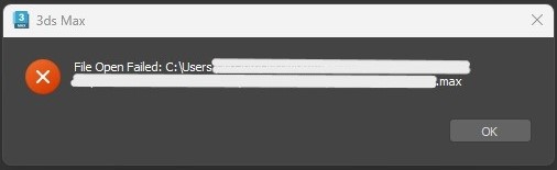 压缩文件无法在 3ds Max 中打开