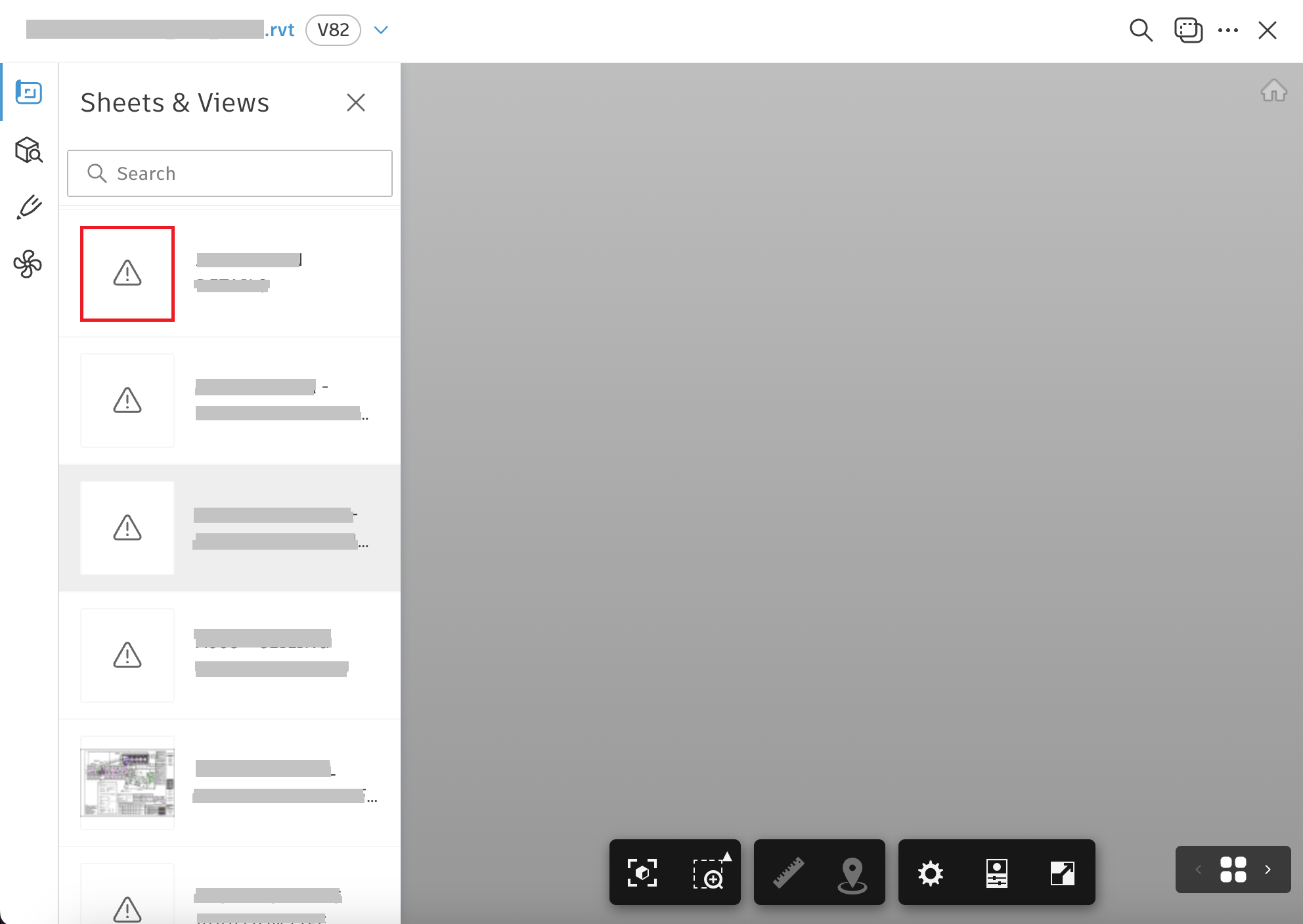 Revit ファイルの一部の 2D シートが正しく処理されず、ACC Docs で表示できません