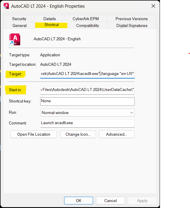 Target and Start in Path required for AutoCAD products