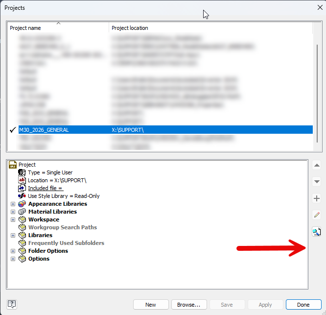 Configure Content Center Libraries button missing in Inventor project dialog