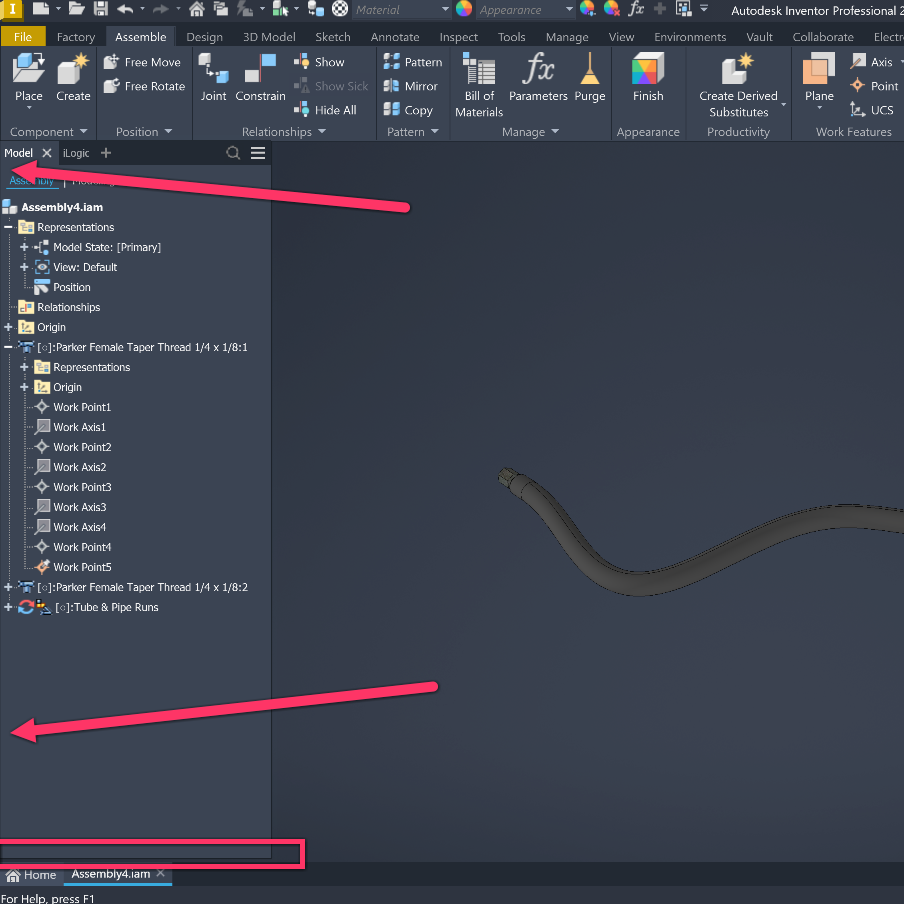 UCS triad not visible or shifted in the Inventor Model Window