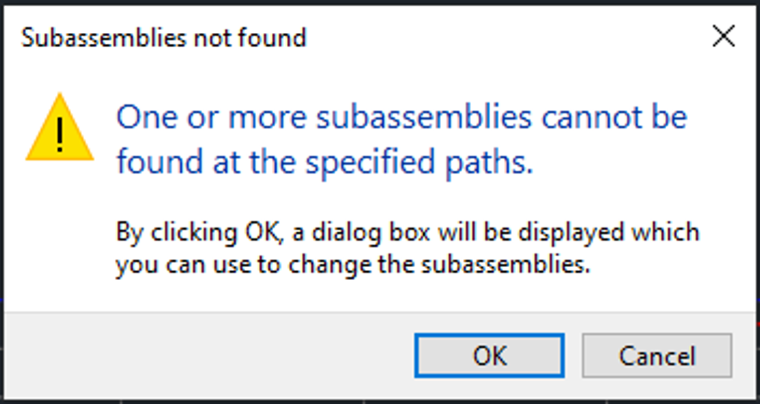 "One or more subassemblies cannot be found at the specified paths" error in Civil 3D