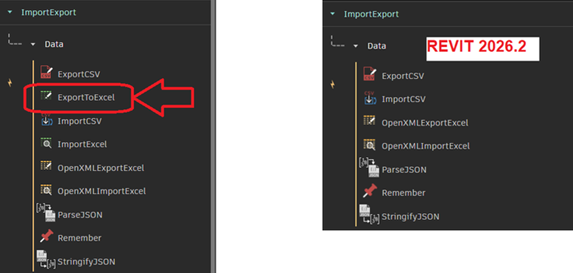 Revit の Dynamo で Data.ExportExcel ノードが見つからない
