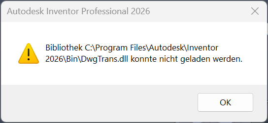 "Cannot load library C:\Program Files\Autodesk\Inventor 20xx\Bin\*.dll" appears unregularly when ...