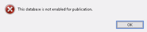 Unable to replicate Vault professional database due to message 'this database is not enabled for ...