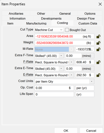 Item Area/Weight show arbitrary values along with the corrupted ...
