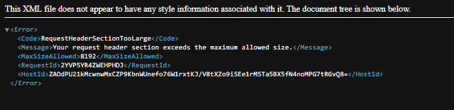 "This XML file does not appear to have any style information associated with it" when trying to ...