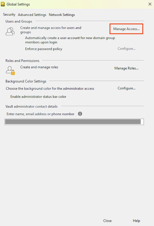 Lost Administrators password for Vault and need to reset it