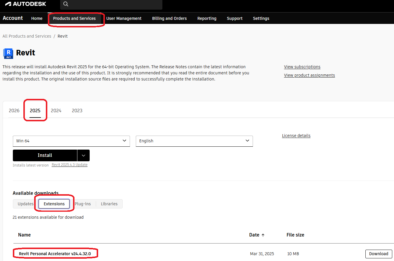 How to download Personal Accelerator for Revit