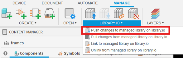 "Managed library import failed" during Fusion/EAGLE library.io push