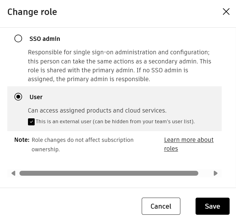 External users added to the ACC hub appear as External users in the ...