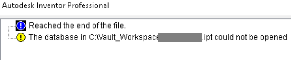 "severity: SEVERITY_ERROR, facility: ($FFFFFFFF)" or "Reached the end of the file" is observed ...