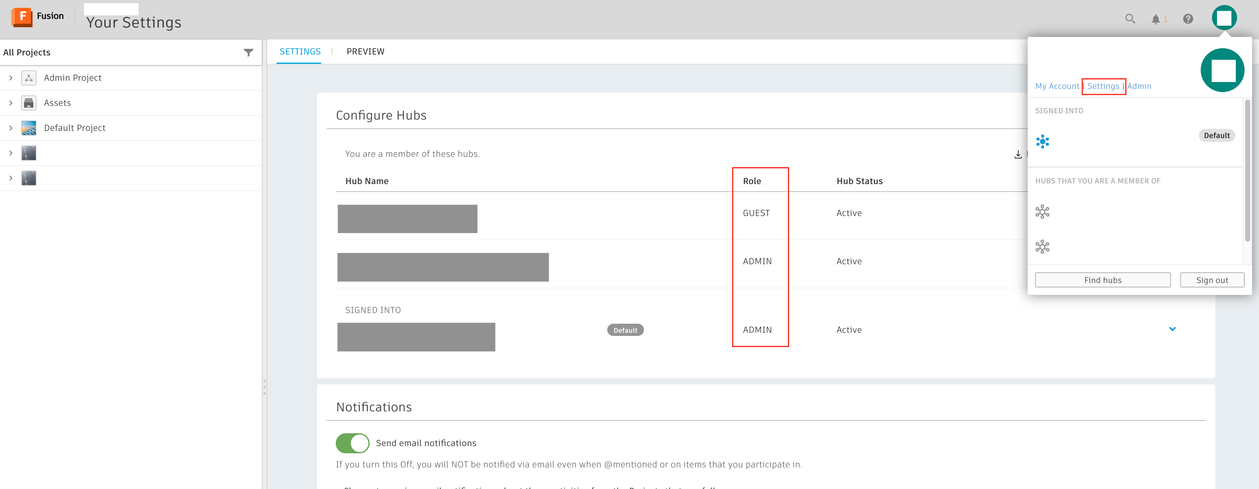How a user can check if they're the team admin or owner in Fusion Hub