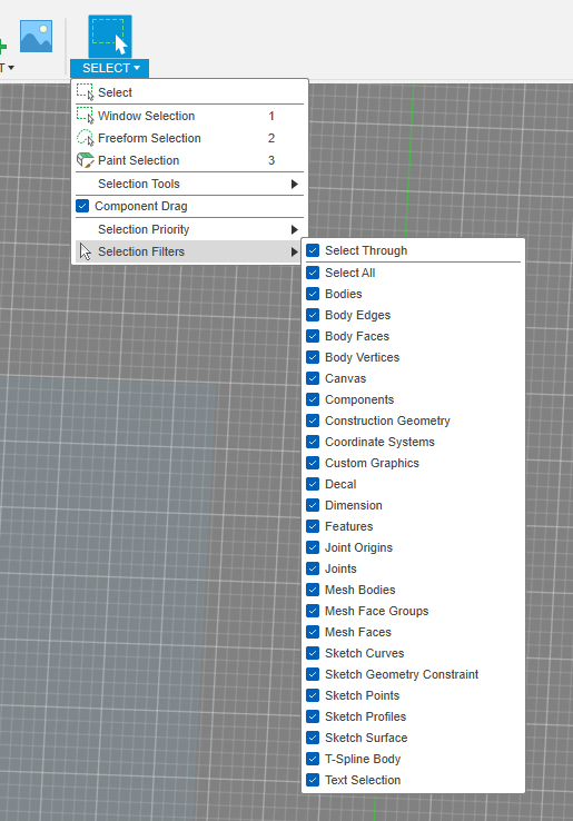 Unable to select sketch for Extrude, Sweep, Loft, or other modeling commands in Fusion