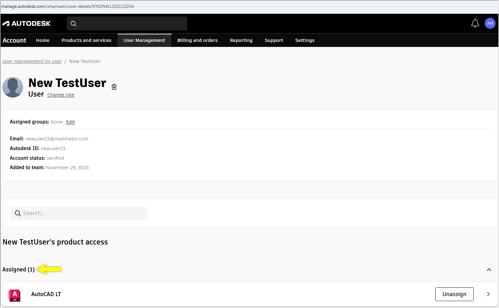 Autodesk user management: How to assign a license to a user