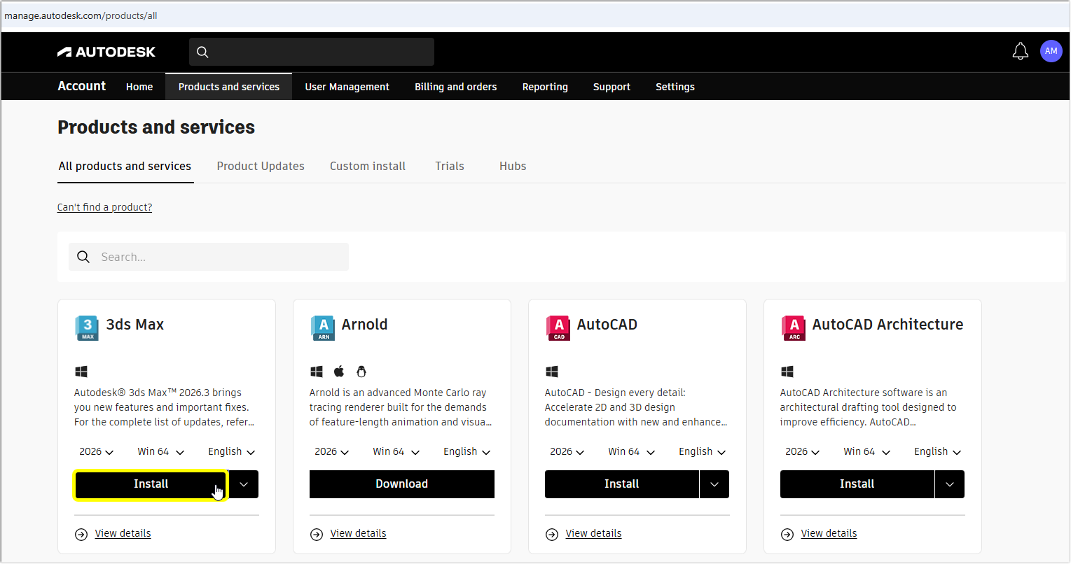 DOCS Help | How to download Autodesk products: Understanding download ...