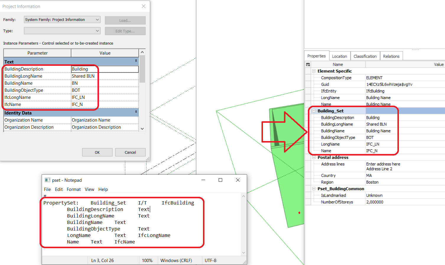 IFC mapping and export of the Project Information parameters from Revit ...