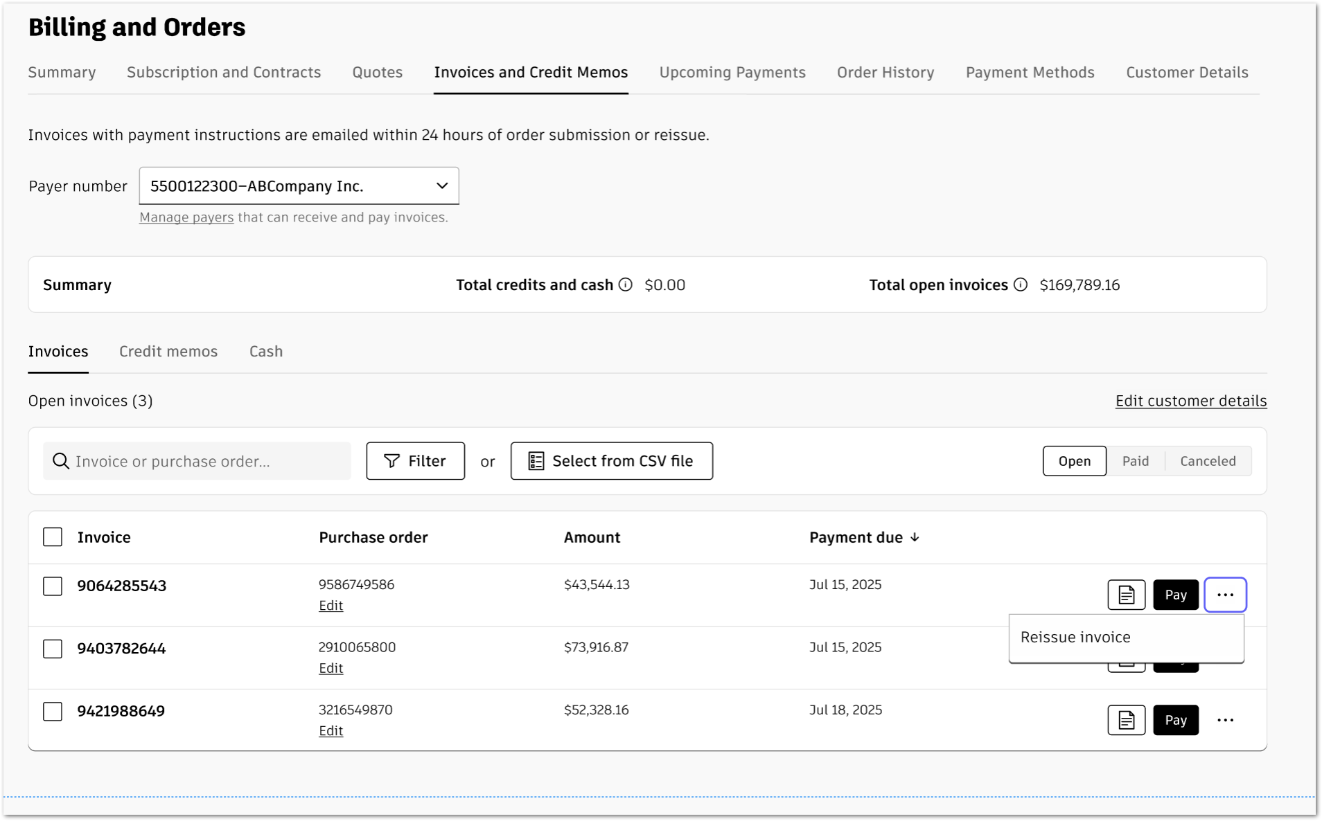 Update an open invoice in your Autodesk account