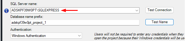 在 Vault 中创建 AutoCAD Plant 3D 项目时，SQL Server 的名称是什么