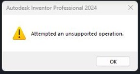 在 Invnetor 中打开部件时显示“加载部件 Bonus Tools AddIn 期间遇到的问题”