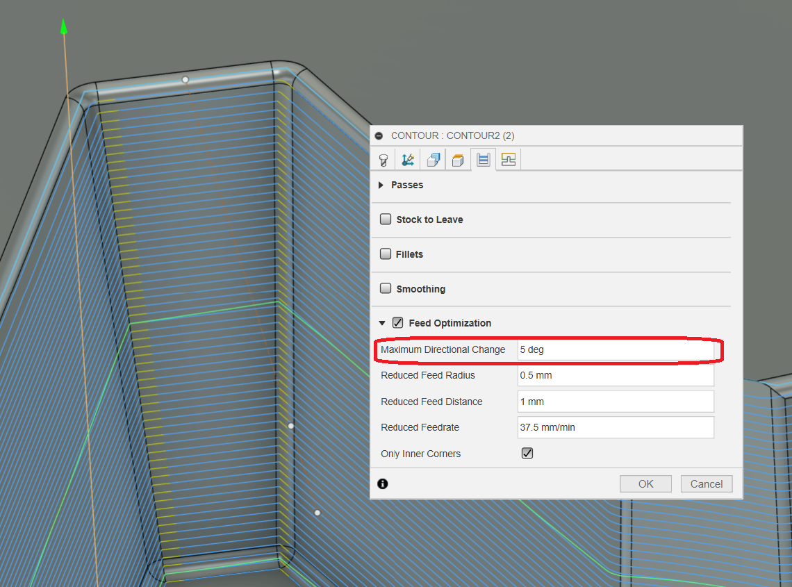 Feed optimization does not work on the spiral toolpath in Fusion.