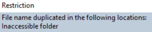 "This operation will result in a duplicate file name..." blocks files from being checked in to ...