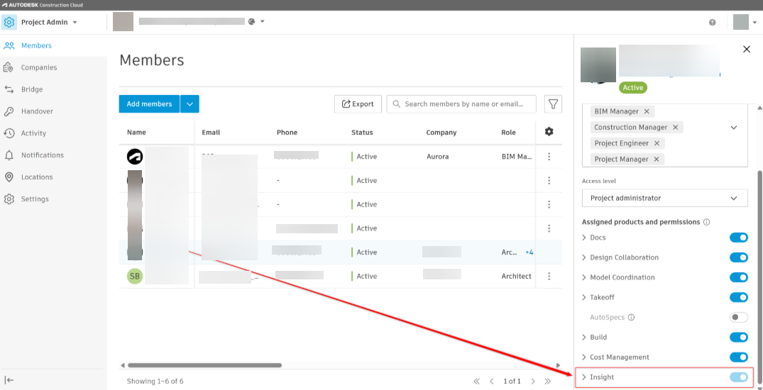 BIM 360 或 ACC 的模块选择器中缺少 Insight 模块