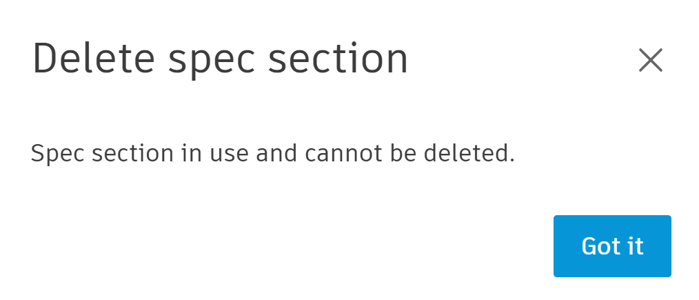 Cannot delete spec section in Submittals in Build ACC