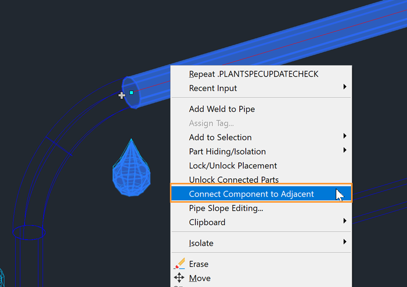 Bend pipe connections broken after opening drawing file in AutoCAD Plant 3D