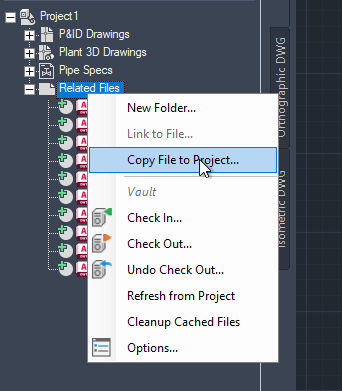 Setup title block in Plant 3D causes files to be removed from Orthos ...
