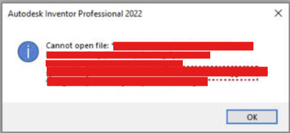 Cannot Open The File Error While Opening The File In Inventor From Vault