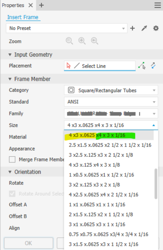 How to reorder drop down list in Insert Frame tool after adding new items in Inventor Content ...