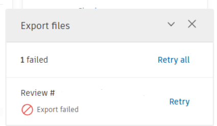 "Export Failed" appears when trying to export specific documents in ACC