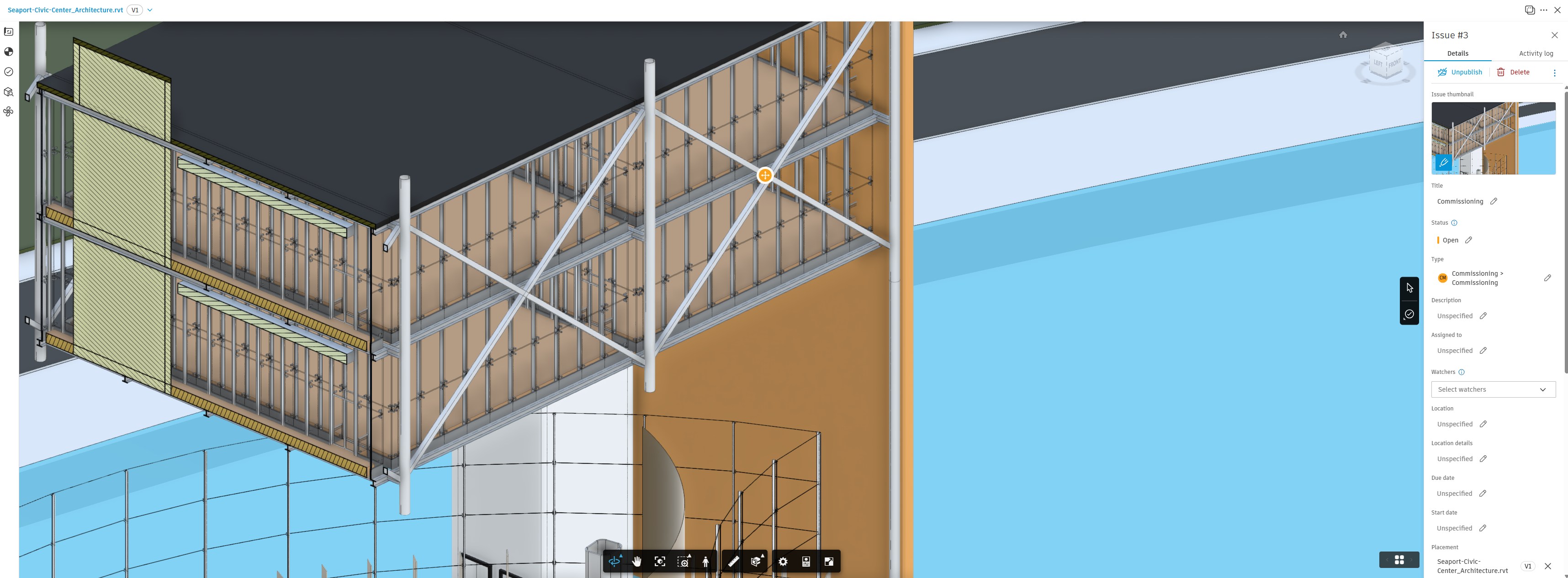 The view size in the thumbnail of the ACC viewer when creating an issue ...
