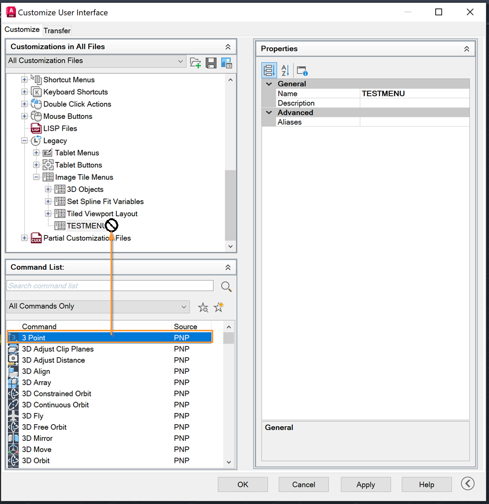 Not Possible To Add Command To A New Image Tile Menu In The Cui Command 7954