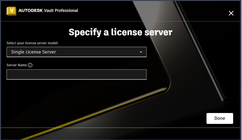 "Specify a license server" dialog box appears when start Vault Client ...