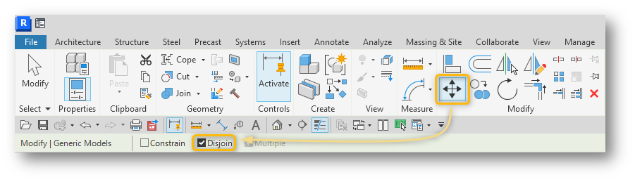Moving an element (family) results in moving or shifting other nearby ...