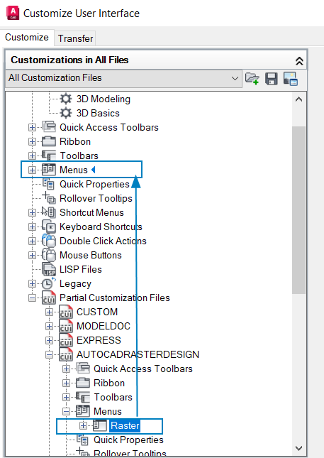 自定义 AutoCAD 菜单未保存在工作空间中