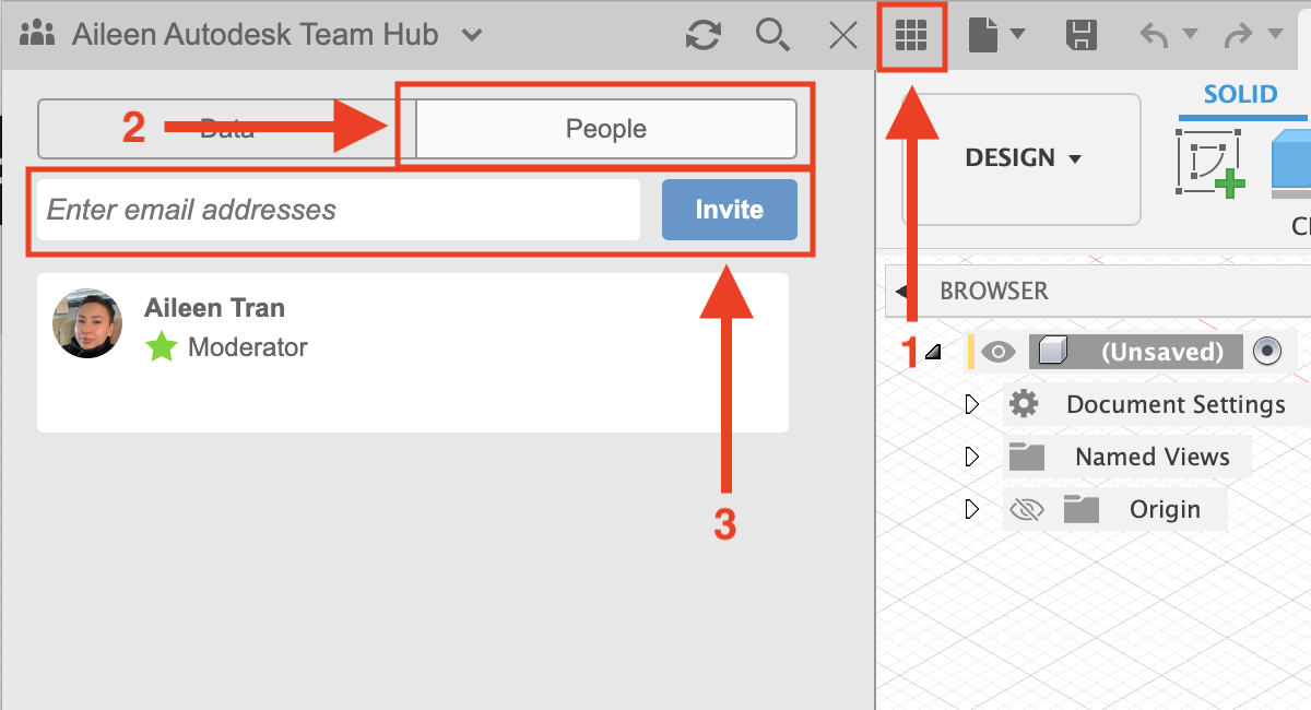 How to invite colleagues or people to projects in Fusion