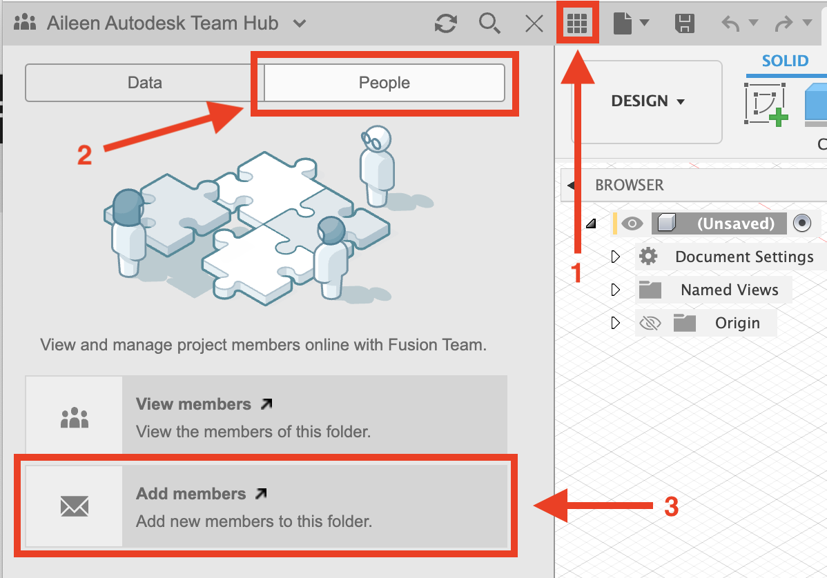 How to invite colleagues or people to projects in Fusion