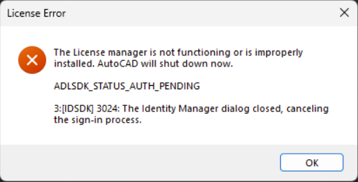 "3:[IDSDK] 3024: The Identity Manager dialogue closed, canceling the sign-in process." when ...